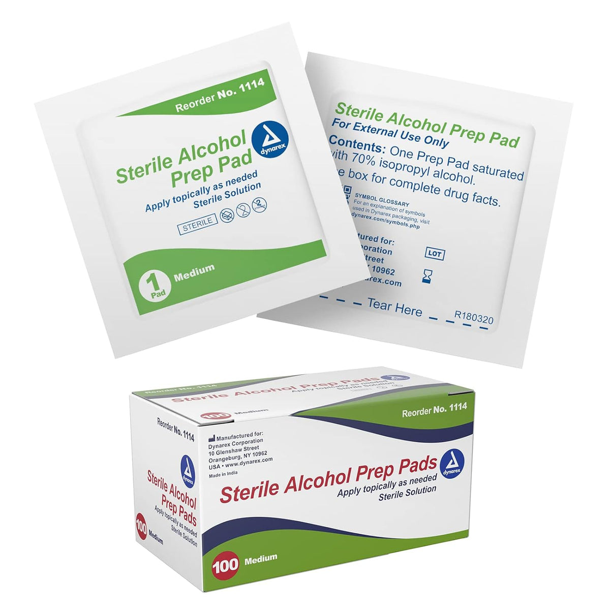 Dynarex Alcohol Prep Pads 100ct – New Road Health Supply